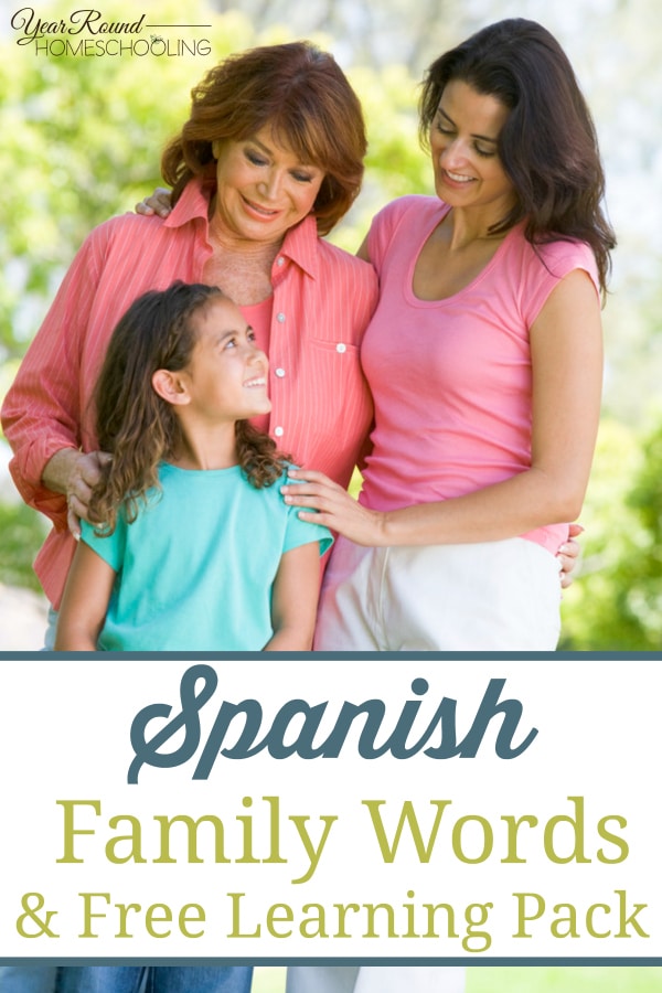 Family Spanish Words Printables