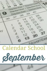 Calendar School - September - Year Round Homeschooling