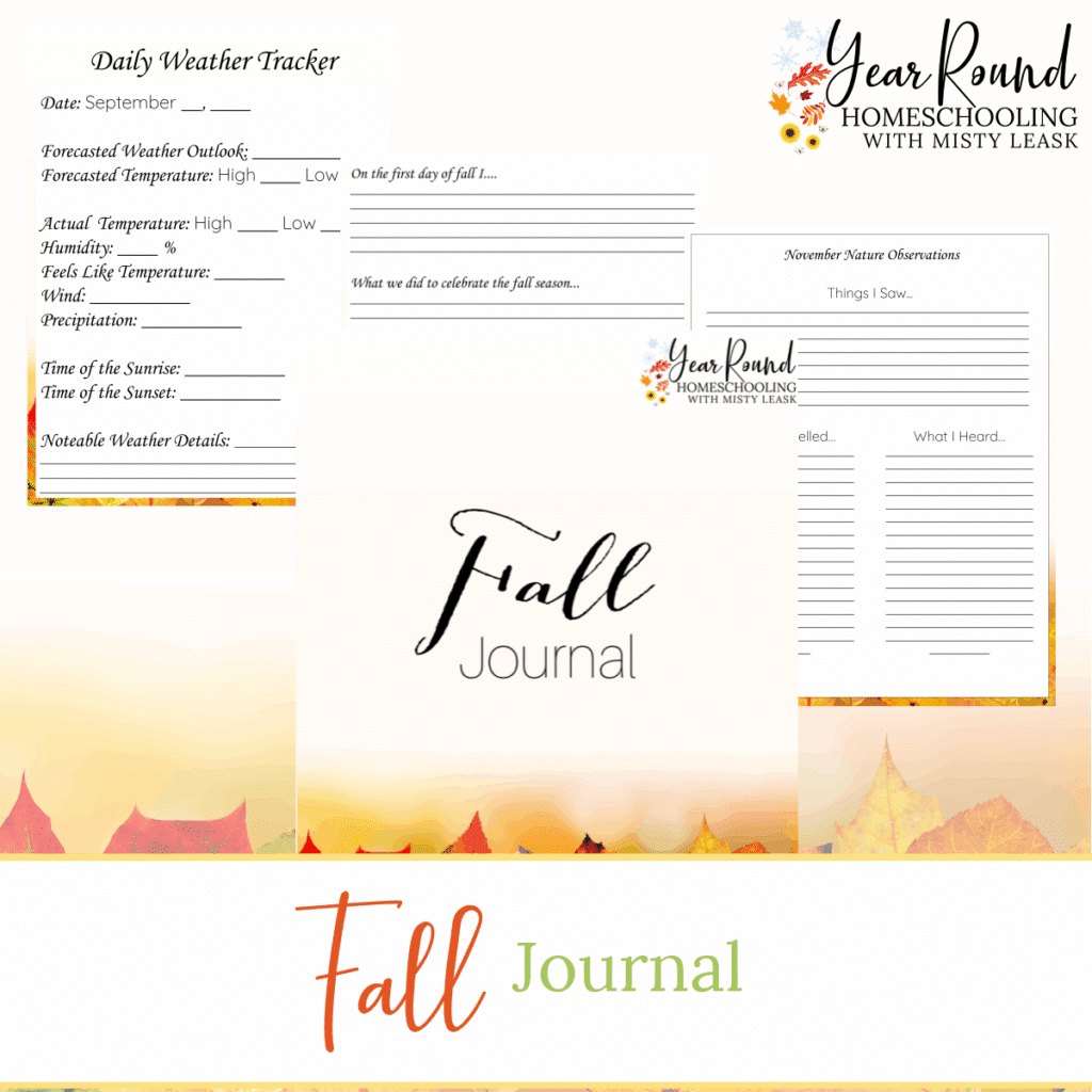 Fall Journal - By Year Round HomeschoolingIG - Year Round Homeschooling