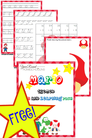 Free Mario Themed Fun and Learning Pack - Year Round Homeschooling