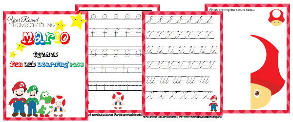 Free Mario Themed Fun and Learning Pack - Year Round Homeschooling