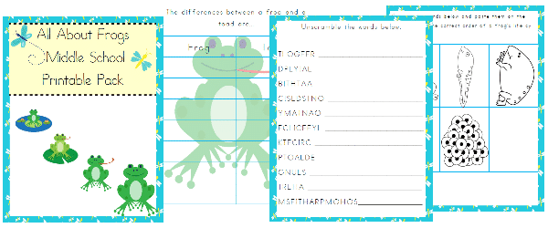 Free Frog Printable (Middle School) - Year Round Homeschooling