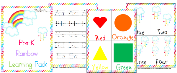 Free Rainbow Learning Pack (Pre-K) - Year Round Homeschooling