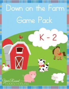 Free Down on the Farm K-2 Game Pack - Year Round Homeschooling