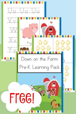 Free Down on the Farm Pre-K Learning Pack - Year Round Homeschooling