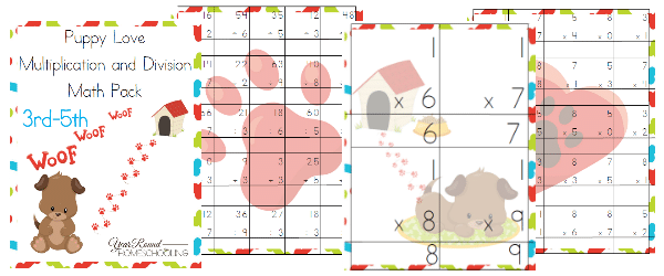 Free Puppy Love Math Pack (3rd-5th) - Year Round Homeschooling