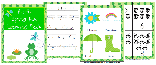 Free Spring Pre-K Learning Pack - Year Round Homeschooling