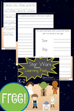 Free Star Wars Themed K-2 Learning Pack - Year Round Homeschooling