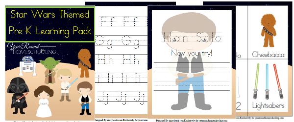 Free Star Wars Themed Pre-K Learning Pack - Year Round Homeschooling