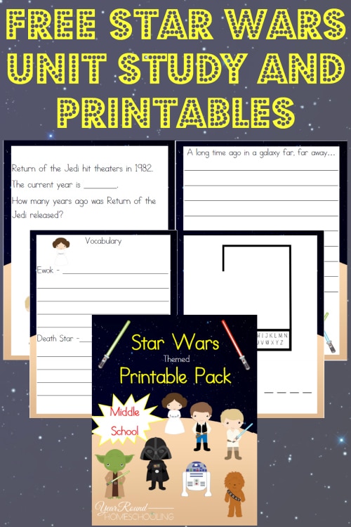 Free Star Wars Unit Study and Printables (Middle School) - Year Round ...