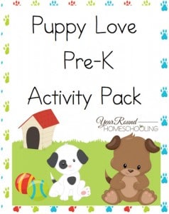 Puppy Love Pre-K Activity Pack - Year Round Homeschooling