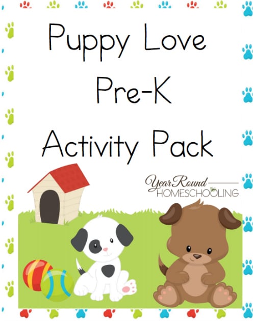 Puppy Love Pre-K Activity Pack - Year Round Homeschooling