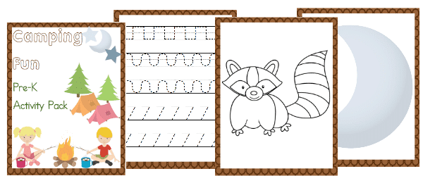 Free Camping Fun Pre-K Activity Pack - Year Round Homeschooling