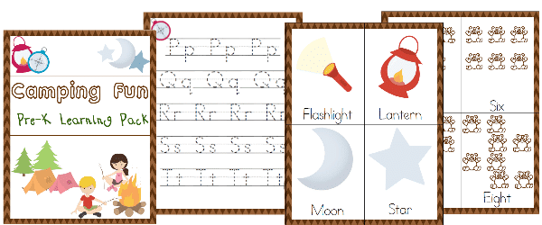 Free Camping Fun Pre-K Learning Pack - Year Round Homeschooling