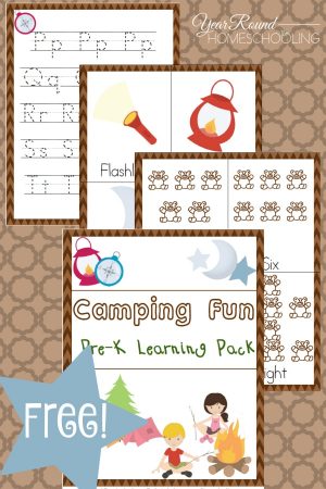 Free Camping Fun Pre-K Learning Pack - Year Round Homeschooling