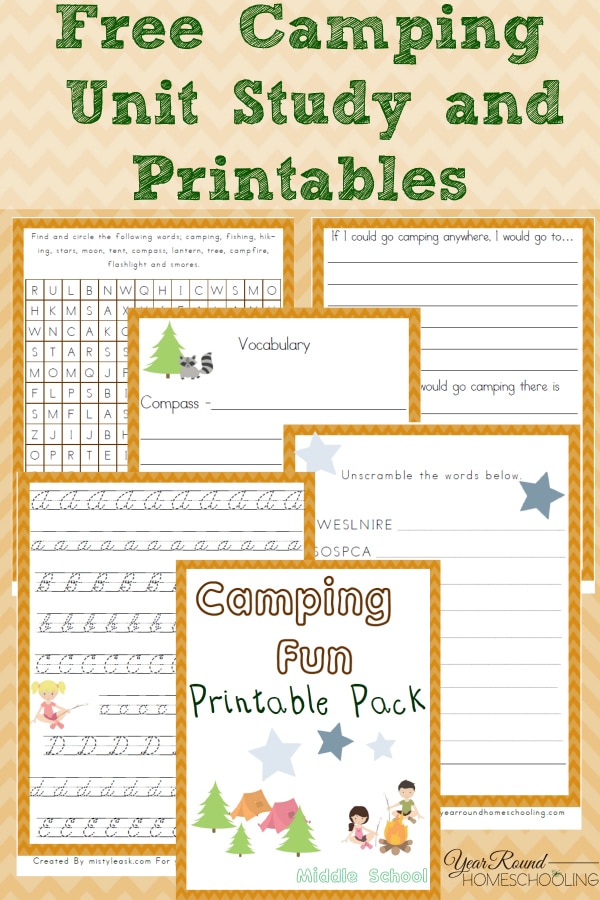 Free Camping Unit Study and Printables (Middle School) - Year Round ...
