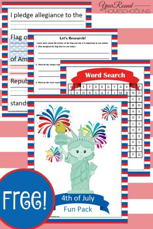 Free 4th of July Fun Pack - Year Round Homeschooling
