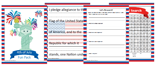 Free 4th of July Fun Pack - Year Round Homeschooling