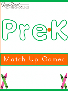 Pre-K Match Up Game Pack - Year Round Homeschooling