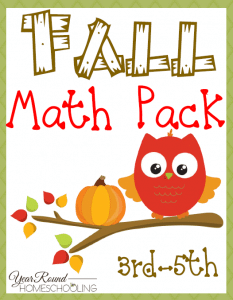 Free Fall Math Pack (3rd-5th) - Year Round Homeschooling