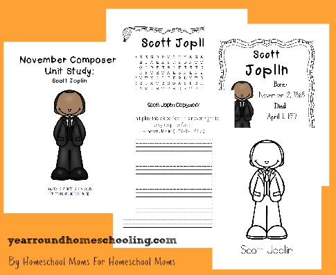 November Monthly Composer Unit: Scott Joplin - Year Round Homeschooling