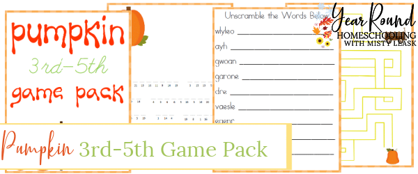 Free Pumpkin Game Pack (3rd-5th) - Year Round Homeschooling