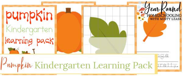 Free Pumpkin Kindergarten Learning Pack - Year Round Homeschooling