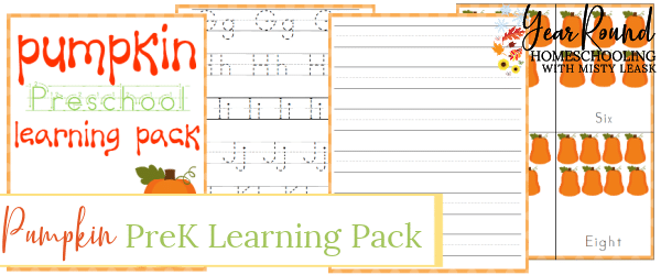 Free Pumpkin Preschool Learning Pack - Year Round Homeschooling