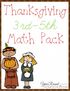 Free Thanksgiving Math Pack (3rd-5th) - Year Round Homeschooling