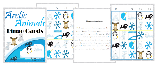 Arctic Animals Bingo Cards - Year Round Homeschooling