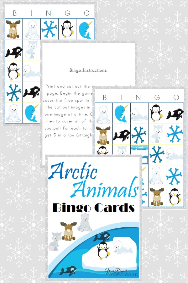 Arctic Animals Bingo Cards - Year Round Homeschooling
