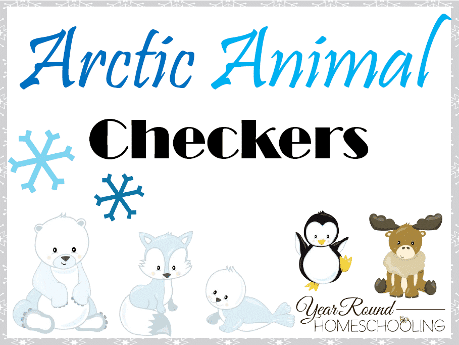 Arctic Animals Checkers - Year Round Homeschooling