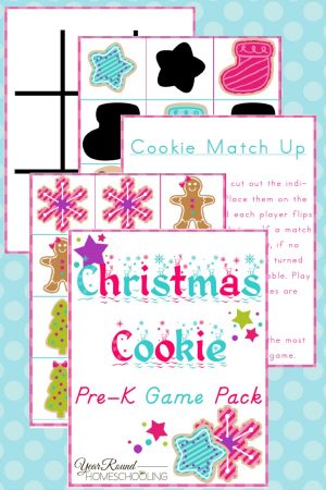 Christmas Cookie PreK Game Pack - Year Round Homeschooling