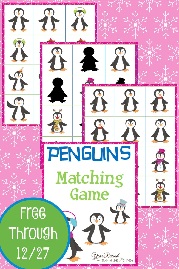 Penguin Matching Game Pack - By Year Round Homeschooling - Year Round ...