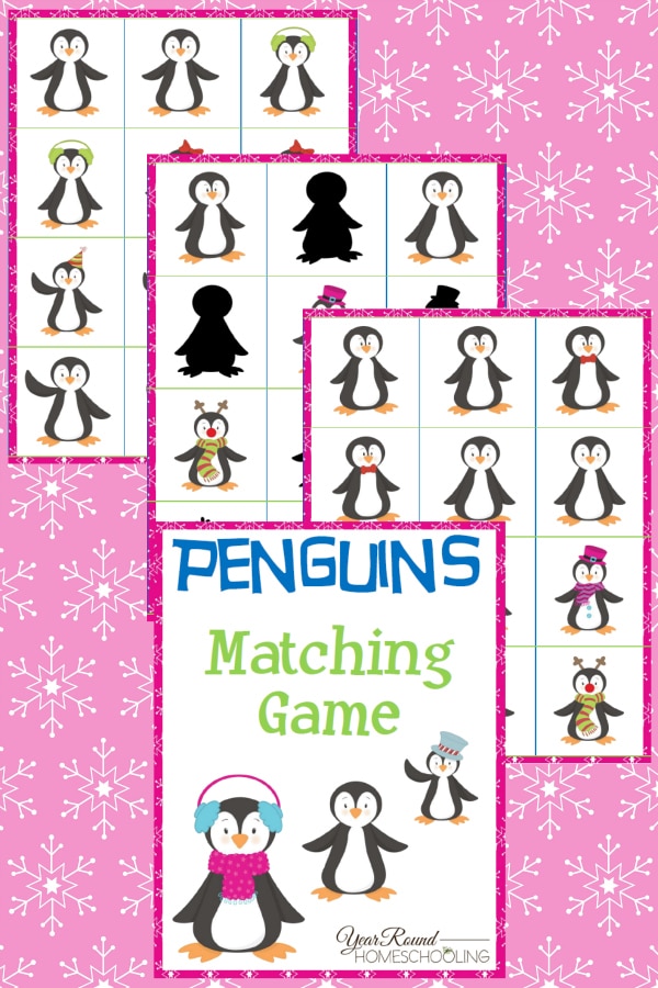 Penguins Matching Game Pack - Year Round Homeschooling