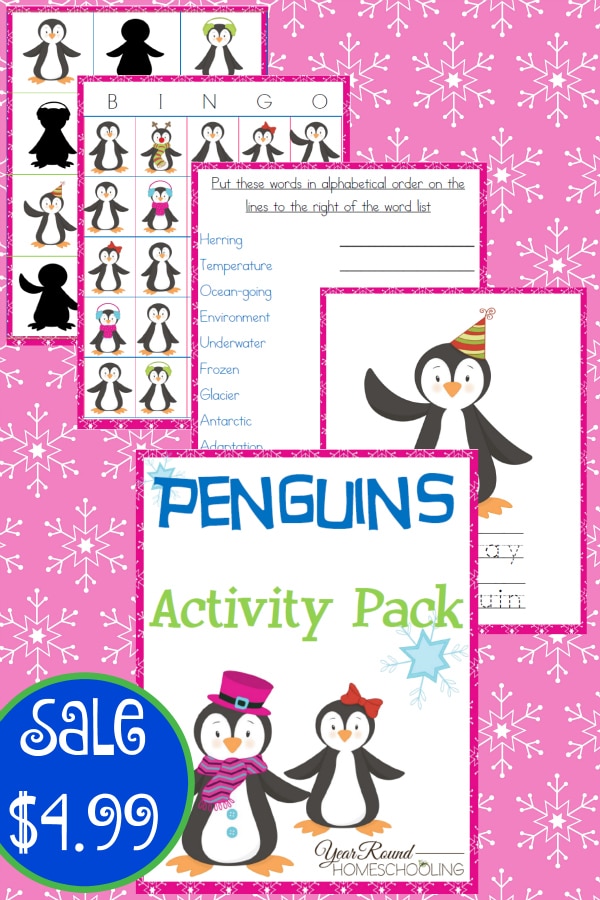 Penguins Activity Pack for Kids - By Year Round Homeschooling - Year ...