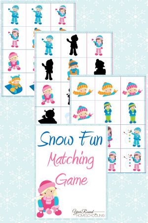Snow Fun Matching Game Pack - Year Round Homeschooling