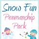 Snow Fun Penmanship Pack (PreK-Middle School) - Year Round Homeschooling