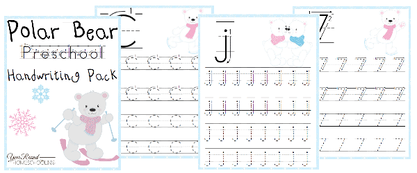 Free Polar Bear PreK Handwriting Pack - Year Round Homeschooling