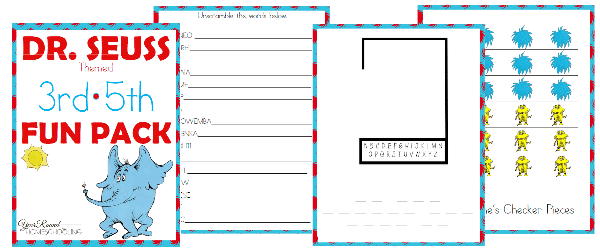 Free Dr. Seuss 3rd-5th Fun Pack - Year Round Homeschooling