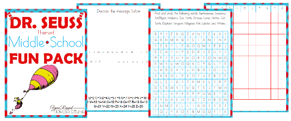 Free Dr. Seuss Middle School Fun Pack - Year Round Homeschooling