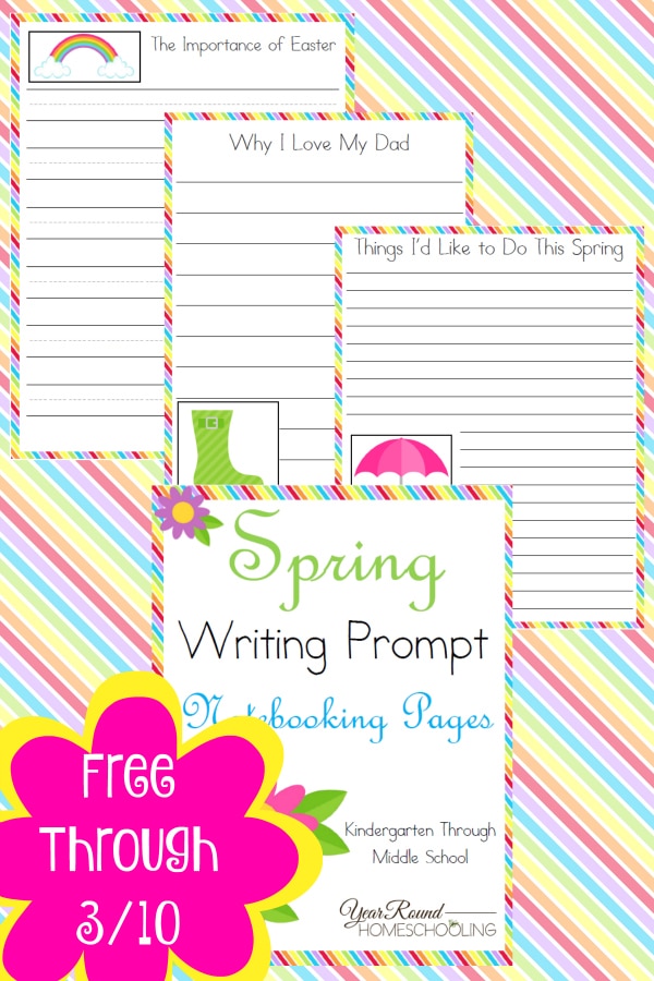 Spring Writing Prompts Notebooking Pages - Year Round Homeschooling