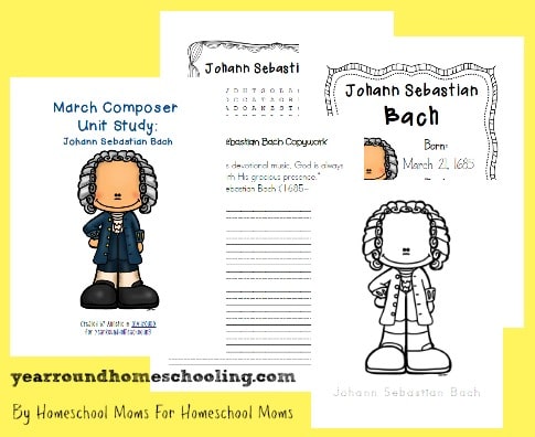 bach composer study collage - Year Round Homeschooling