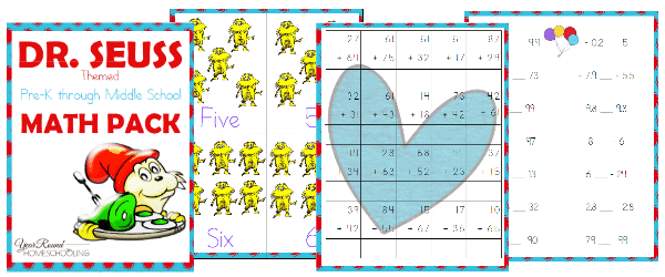 Free Dr. Seuss Math Pack (PreK-Middle School) - Year Round Homeschooling