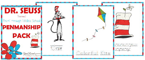 Free Dr. Seuss Penmanship Pack (PreK - Middle School) - Year Round ...