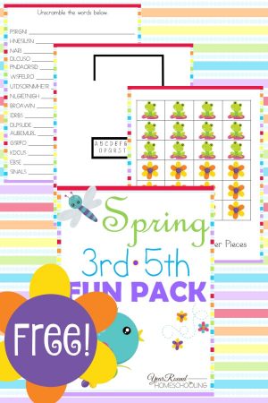 Free Spring 3rd-5th Fun Pack - Year Round Homeschooling