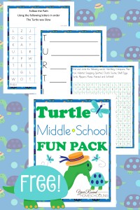 Free Turtle Middle School Fun Pack - Year Round Homeschooling