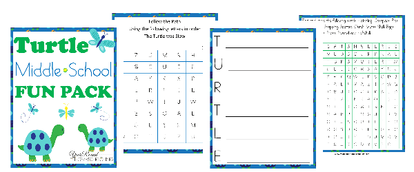 Free Turtle Middle School Fun Pack - Year Round Homeschooling