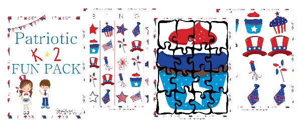 Free Patriotic K-2 Fun Pack - Year Round Homeschooling