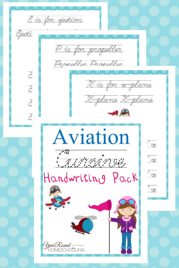 Aviation Cursive Handwriting Pack - Year Round Homeschooling